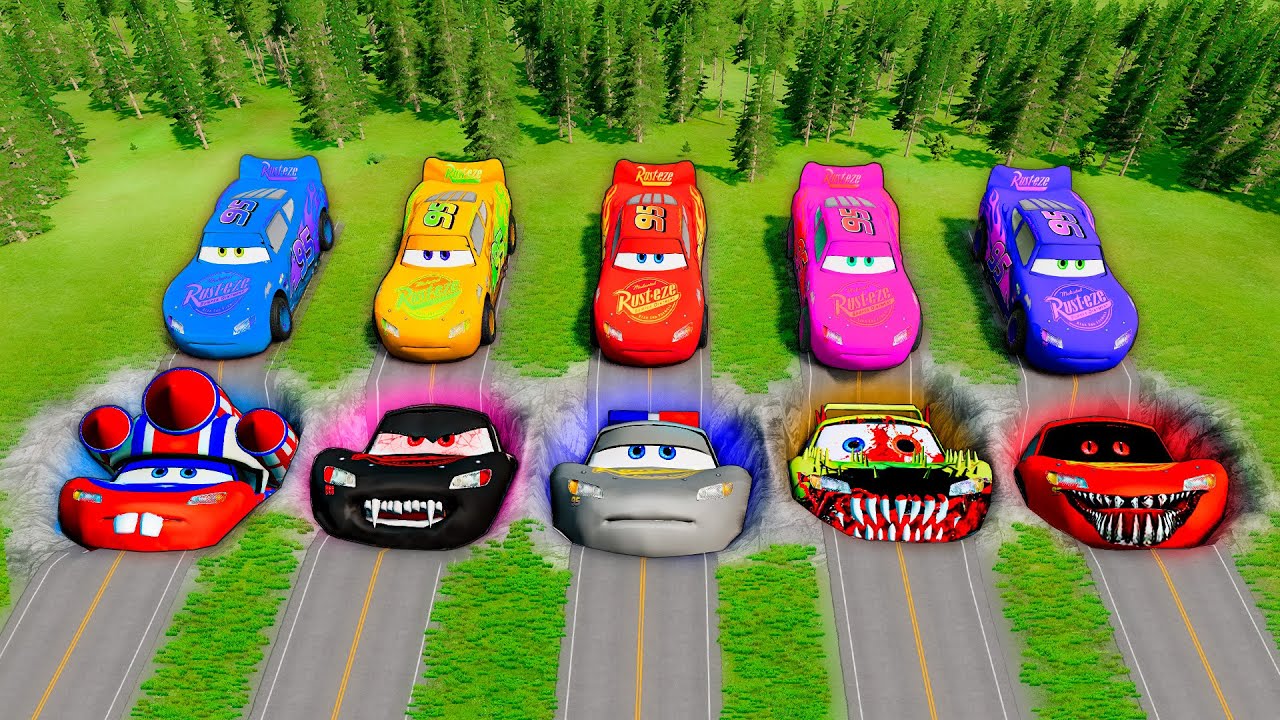Mega Pixar Cars Pit Transform Lightning McQueen Into Evil Mcqueen ...