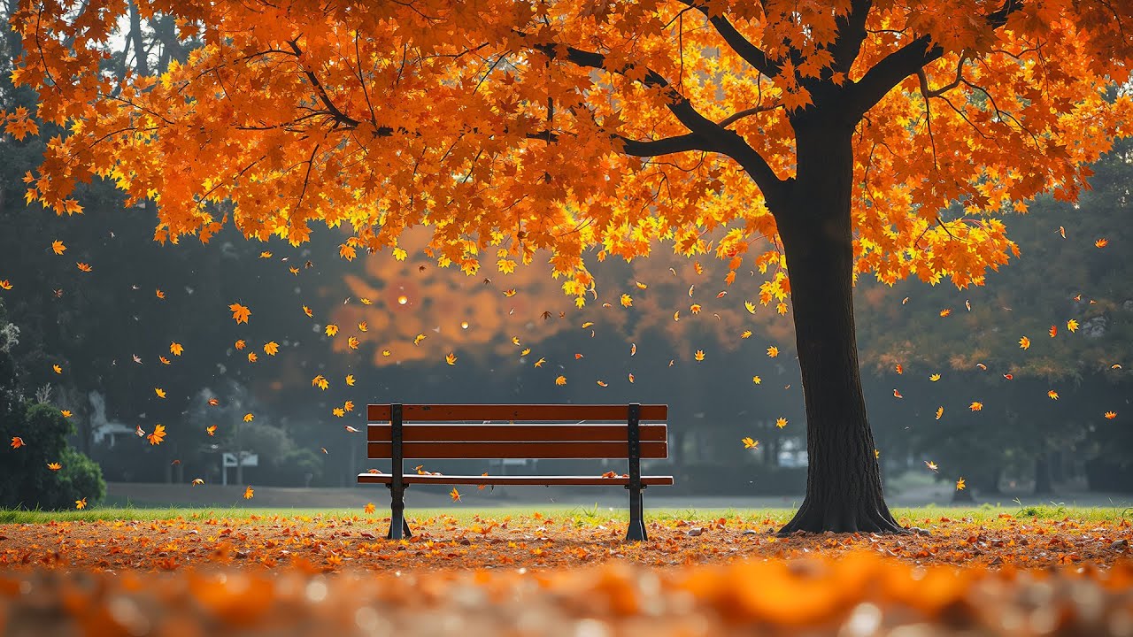 4K Autumn Scenery with Relaxing Music 🍁 Great Music Heals The Soul ...