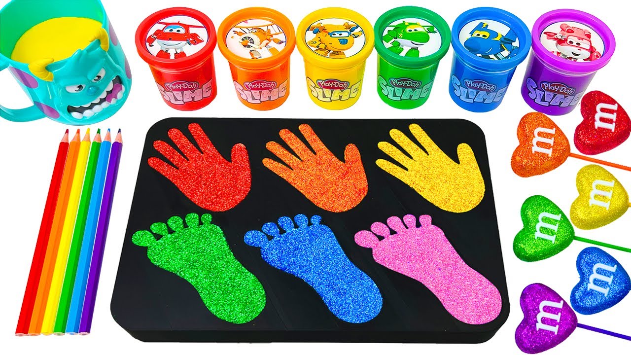 Satisfying Video l DIY How to make Rainbow HAND FOOT SLIME From Mixing ...