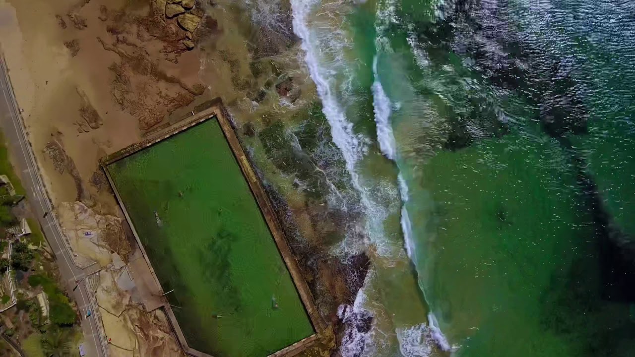 Cronulla rock pools from above - YouTube