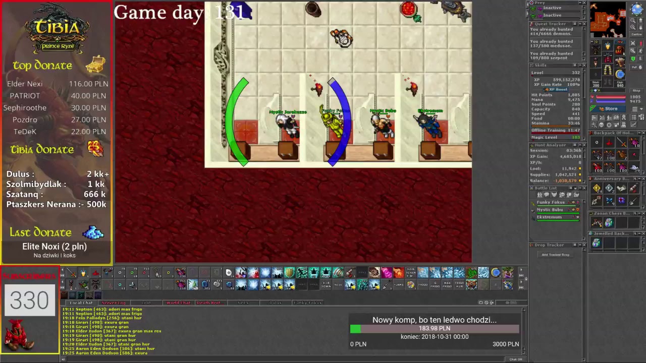 Tibia Nerana ED 331 ( 132 dzień ) - Double Loot - Ferumbrass way ...