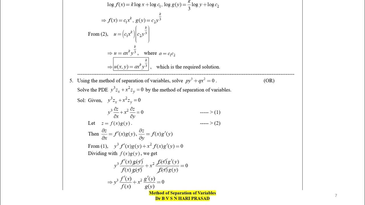 Method of Separation of Variables - Solved Problems - YouTube