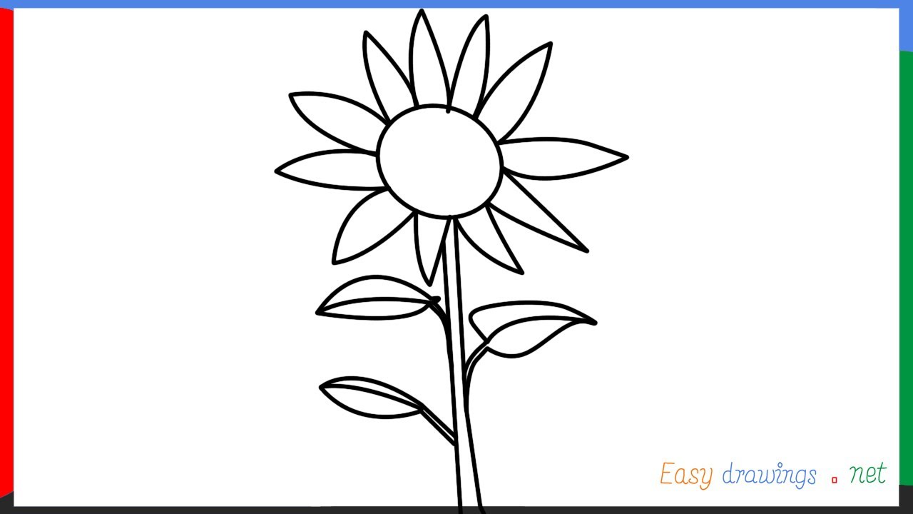 How To Draw A Easy Sunflower Step by Step for Beginners - YouTube