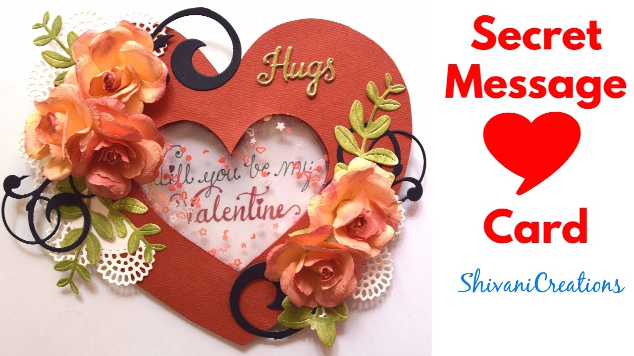 Secret Message Love Card/ Heart Shaker Card/ How to make Valentine's ...