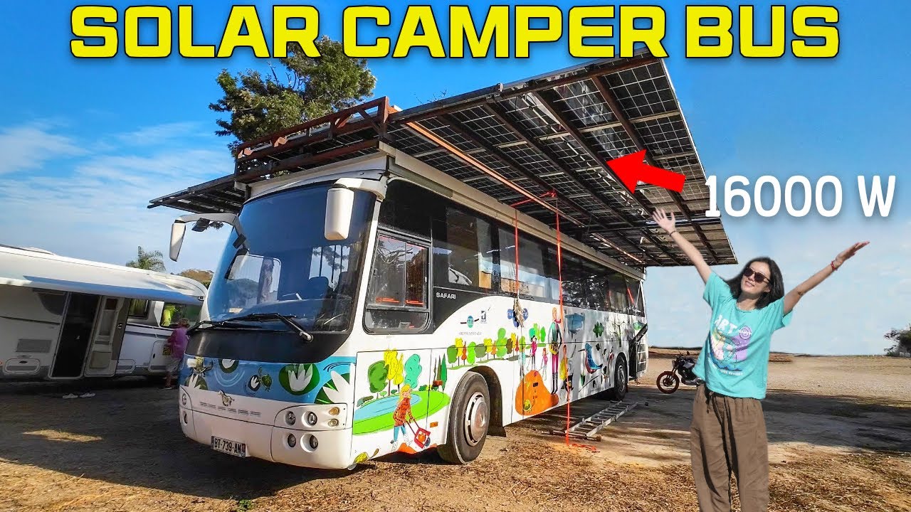 Ultimate Off-grid EV Camper Bus Will Blow Your Mind! No Charge Station ...