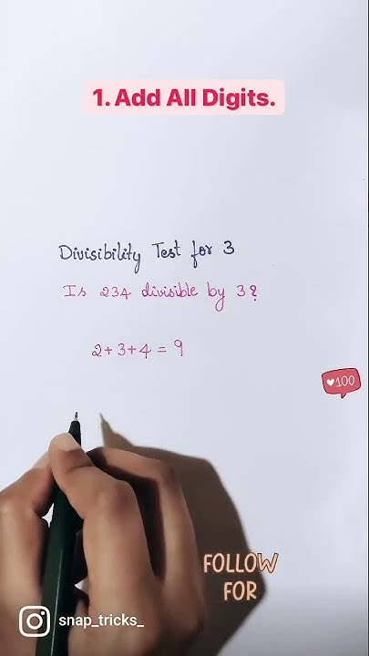 Divisibility test for 3 || Is the number divisible by 3? - YouTube
