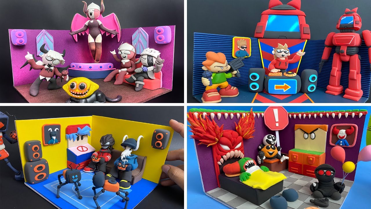 FNF Room Compilation #1 [Sarvente, RUV, TABI, Tricky, Tord] - YouTube