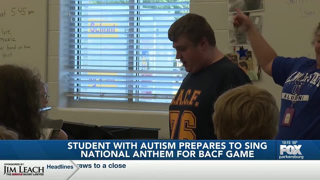 Student with autism to sing at BACF game - YouTube