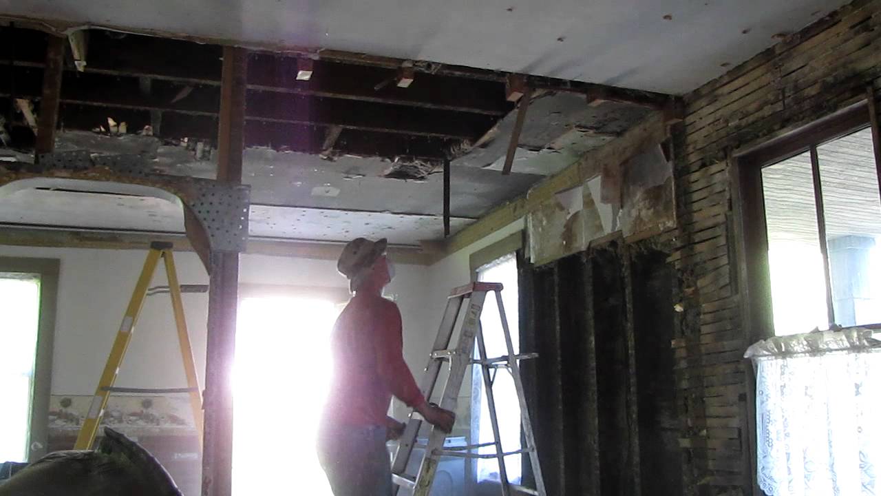Ceiling Demolition - YouTube
