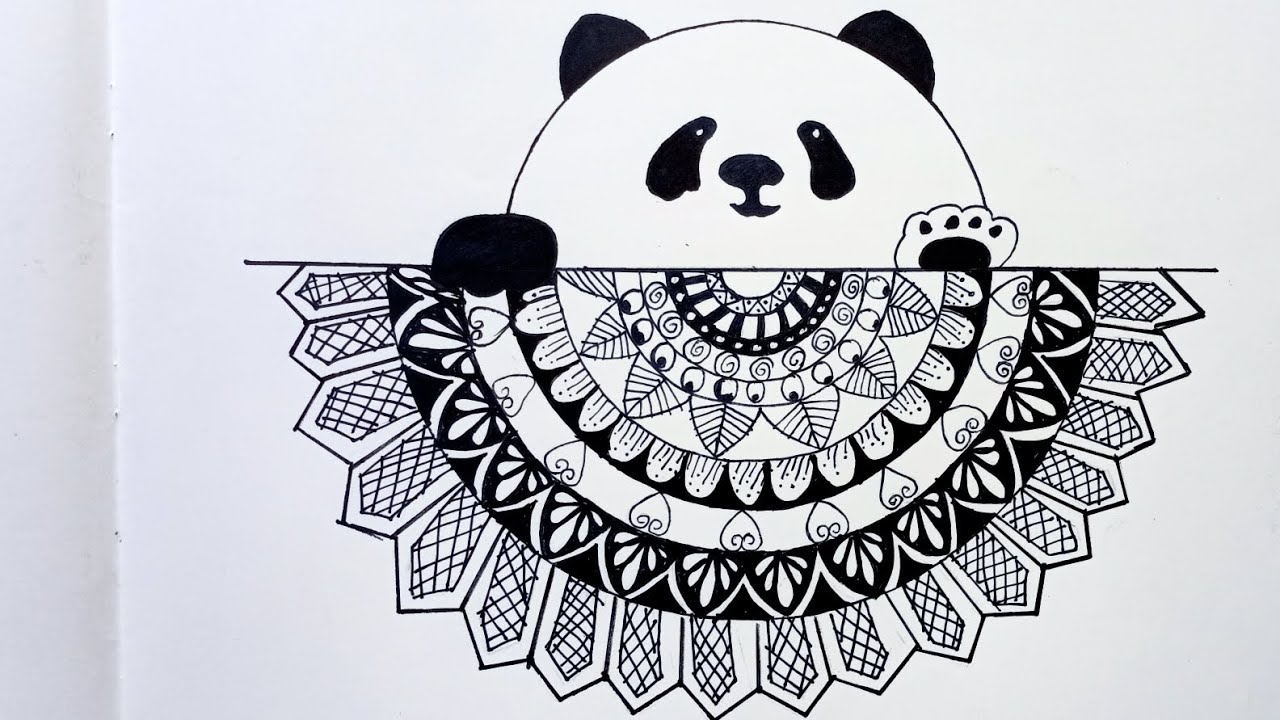 Panda 🐼 Mandala art | Mandala art | Easy Tutorial | - YouTube