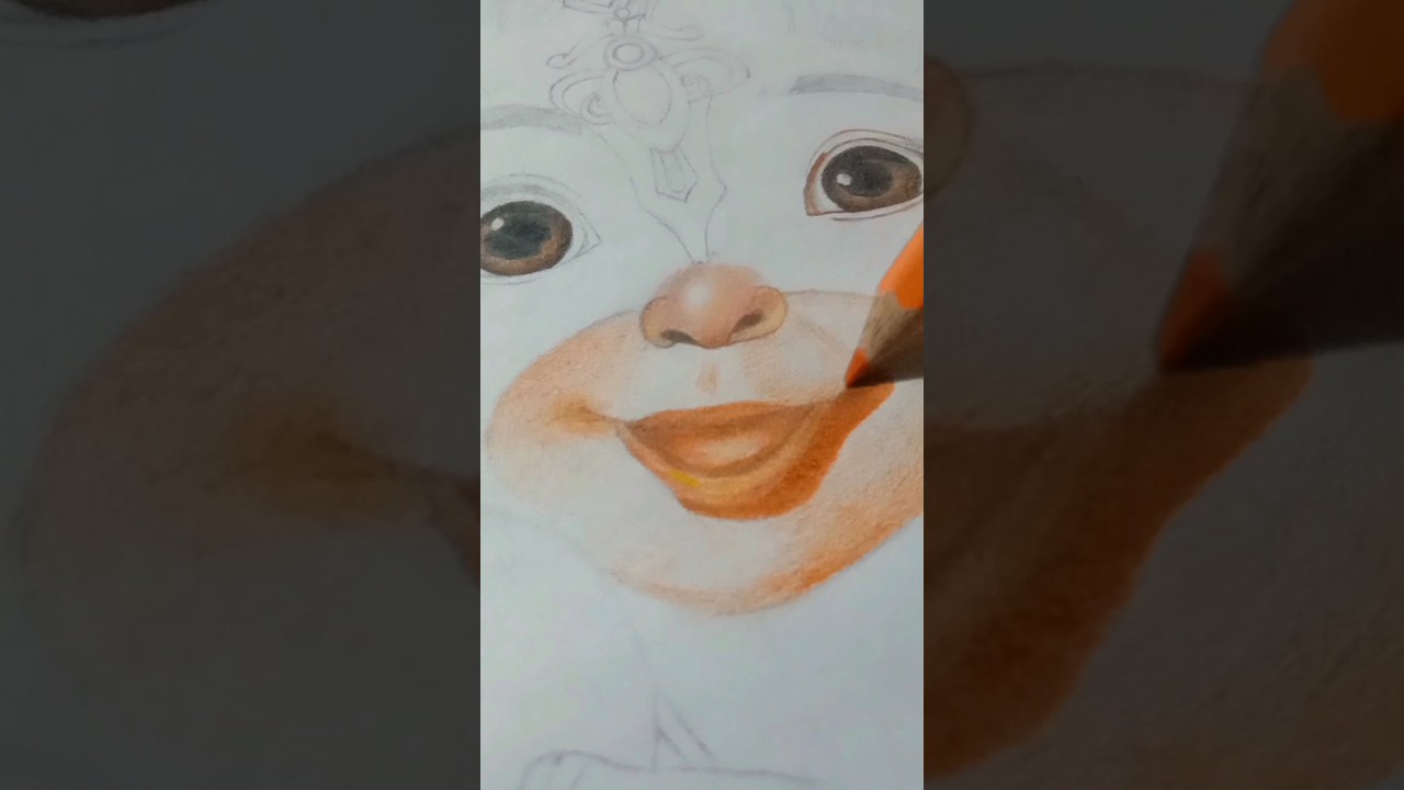 Drawing of Bal Hanuman with colour pencils # shorts - YouTube