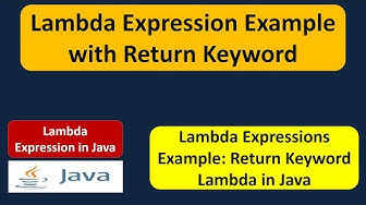 Lambda Expression Example without Return Keyword | Lambda expression in Java - YouTube