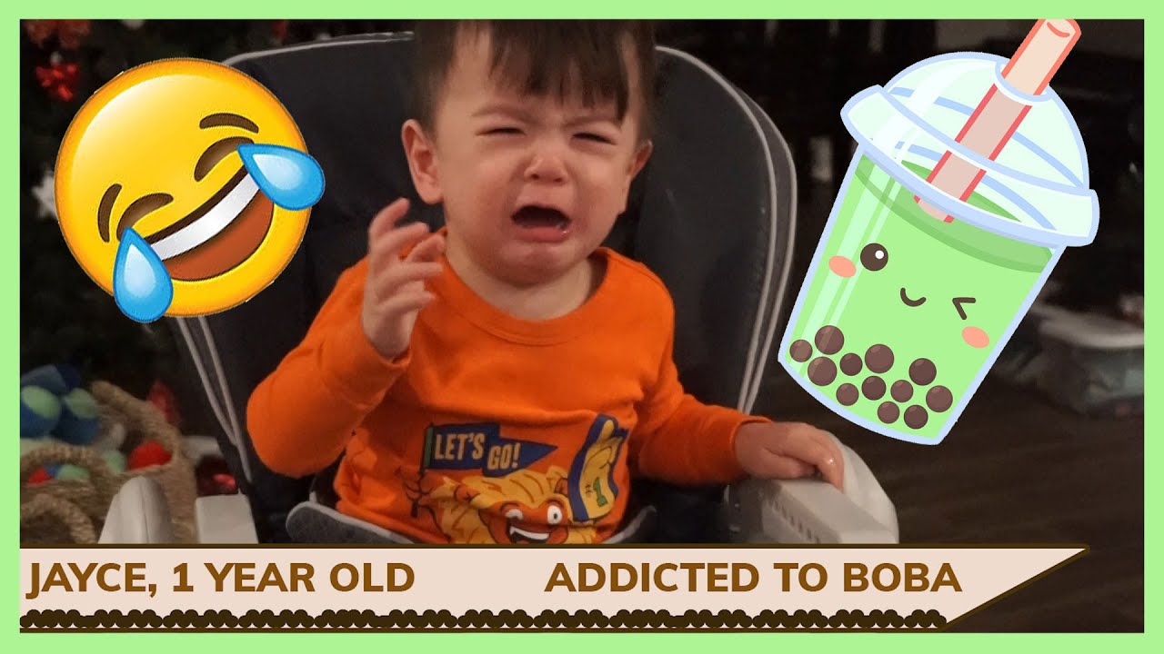 Baby Addicted To Boba - Jayce Drinking Bubble Tea - YouTube