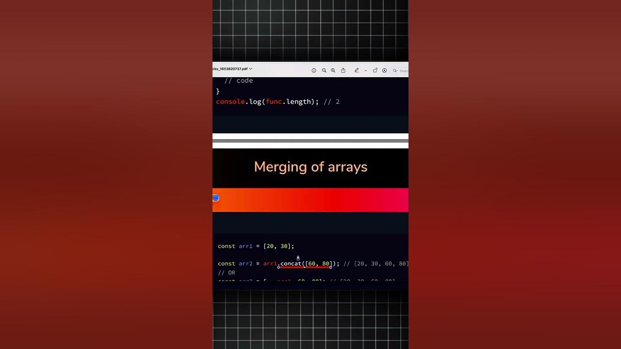 Merging Arrays In Javascript Javascript Everydaykarma Arrays Youtube