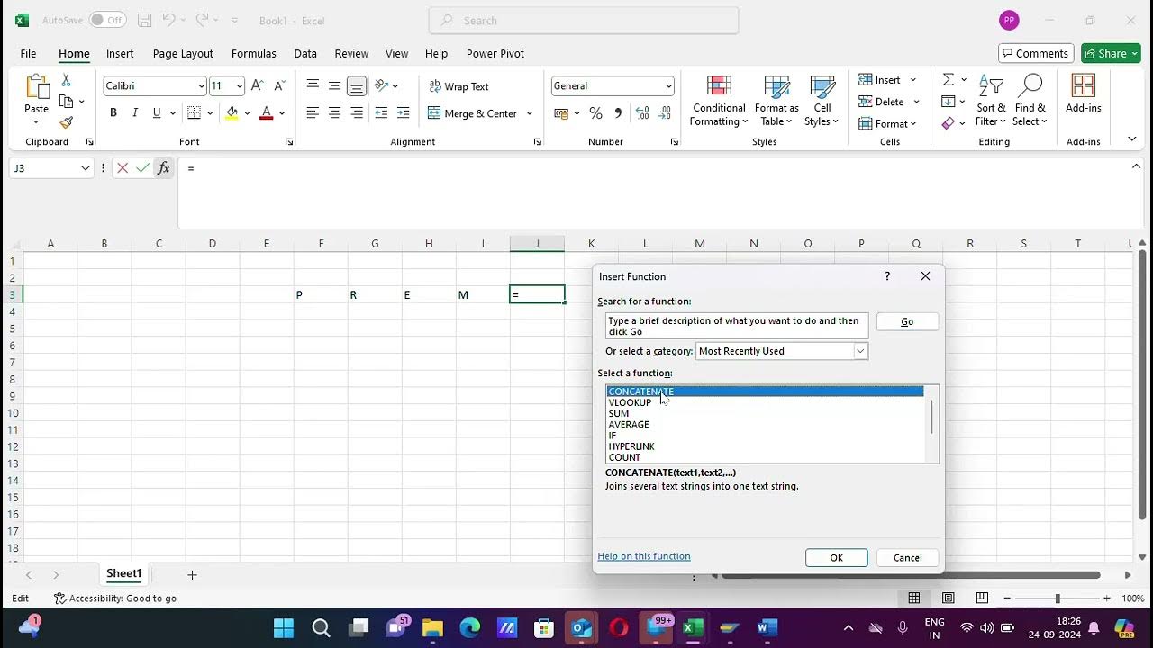 How to use Concatenate Function in MS Excel - YouTube