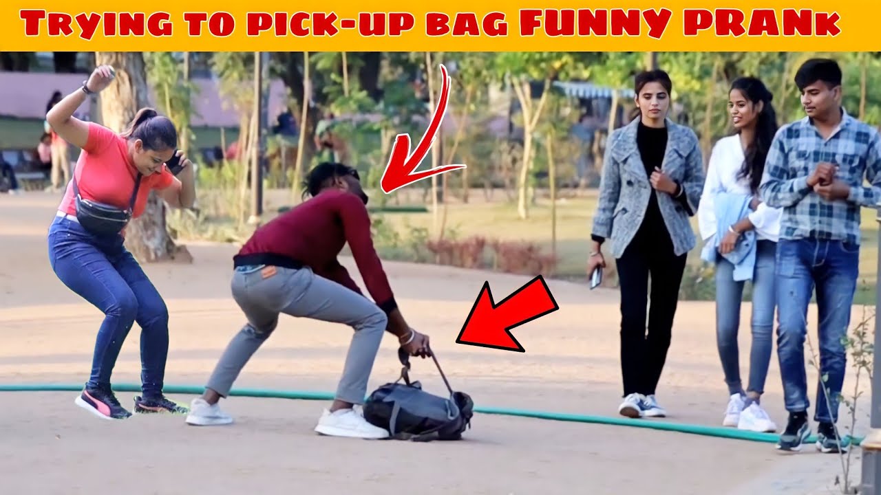 Trying to pick-up school bag | Funny Prank | World Of Lovesh - YouTube