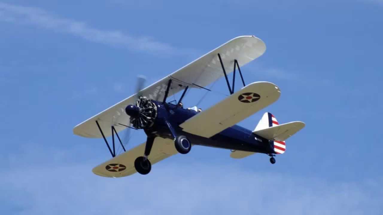 Boeing Stearman PT-17 biplane trainer aircraft - YouTube