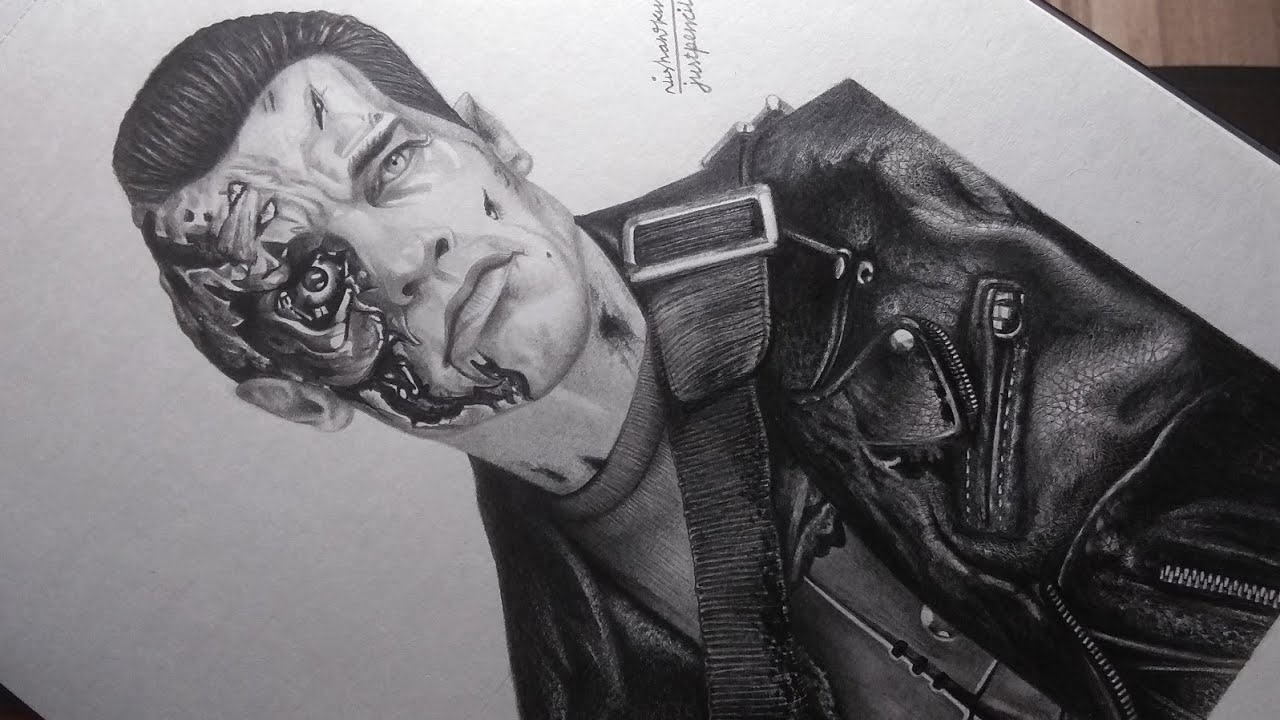 How to Draw TERMINATOR T-800 - YouTube