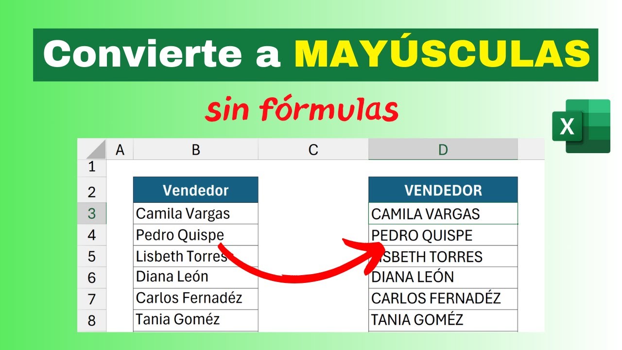 🔁Convierte a MAYÚSCULAS un texto en Excel sin FÓRMULAS ¡Super Fácil ...