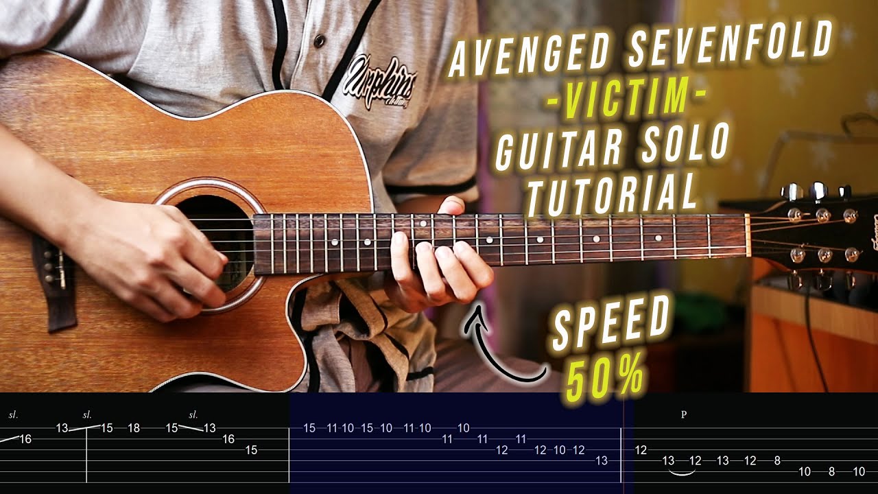 Avenged Sevenfold - Victim Guitar Solo Tutorial & TAB (Acoustic version ...