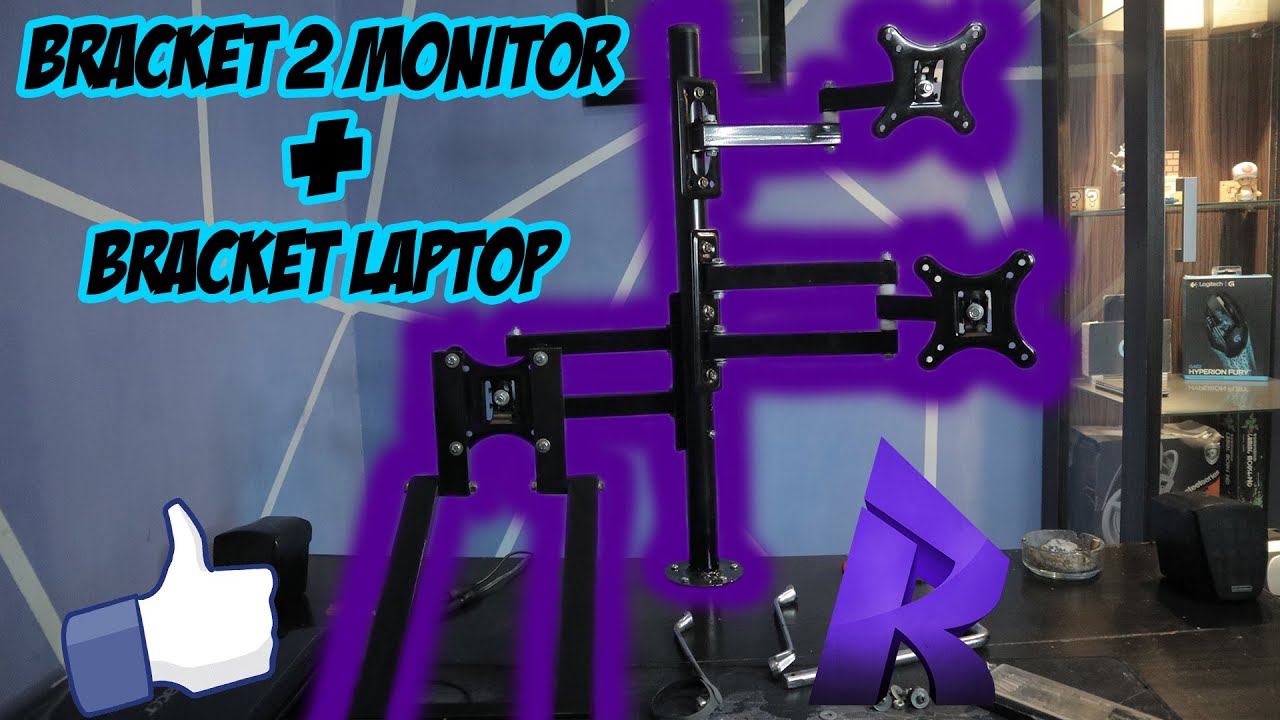 Diy Bracket 2 Monitor + Bracket Laptop - YouTube