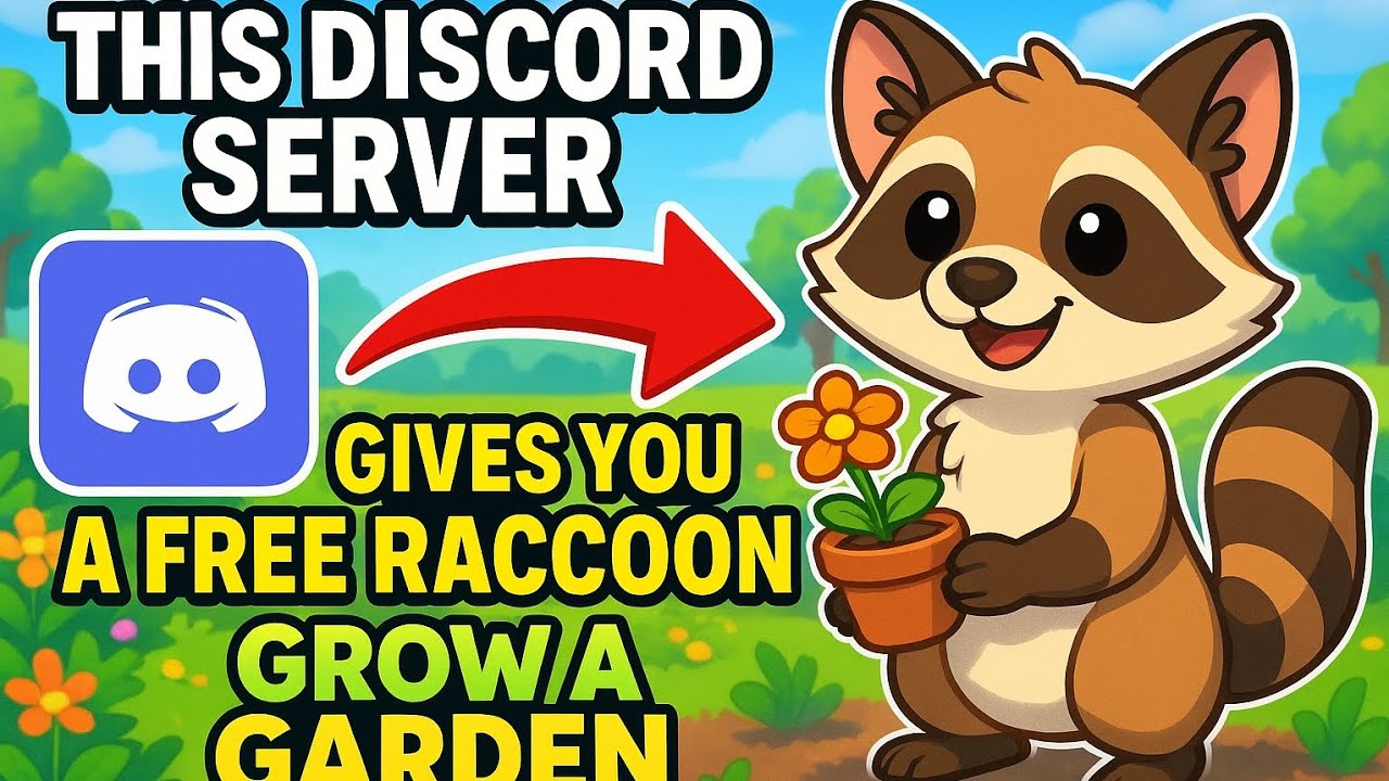 SECRET Discord Server Gives FREE raccoon 🦝 in Grow a Garden! - YouTube