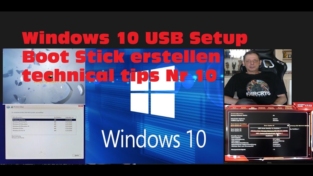 Windows 10 USB Setup Boot Stick erstellen technical tips Nr 10 - YouTube