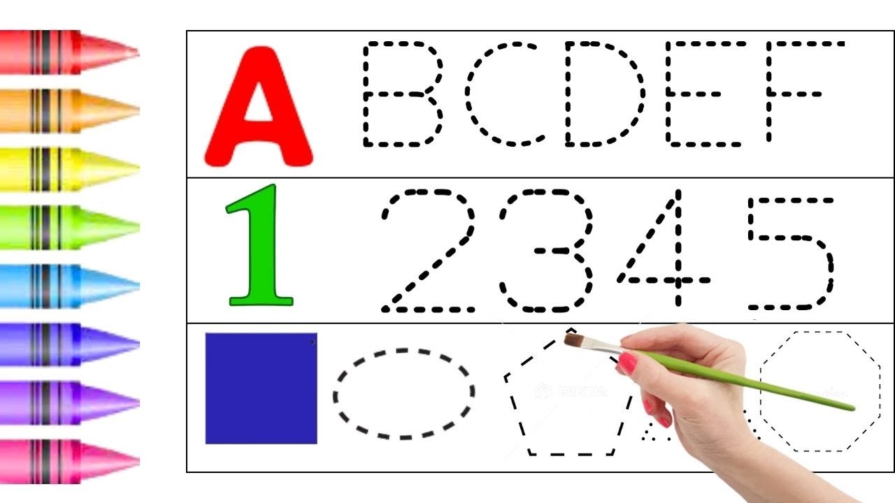 Learn ABCD Alphabets and numbers counting 123.Shapes for kids and ...