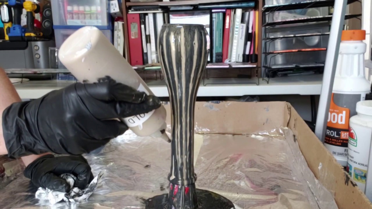#4 Glass Flower Vase Acrylic Dirty Pour and a Drip! - YouTube