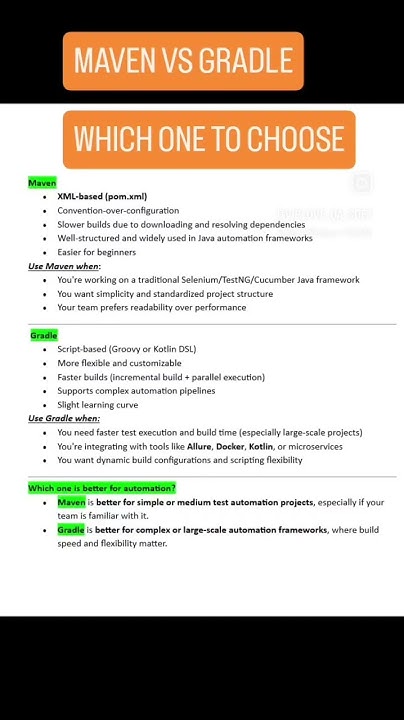 MAVEN Vs GRADLE | BUILD AUTOMATON TOOL | QA AUTOMATION | SDET - YouTube