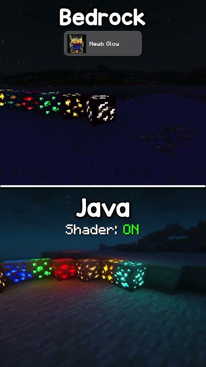 Minecraft Shaders Glowing Ores: Java (Complementary Unbound) vs. Bedrock (NEW) - YouTube