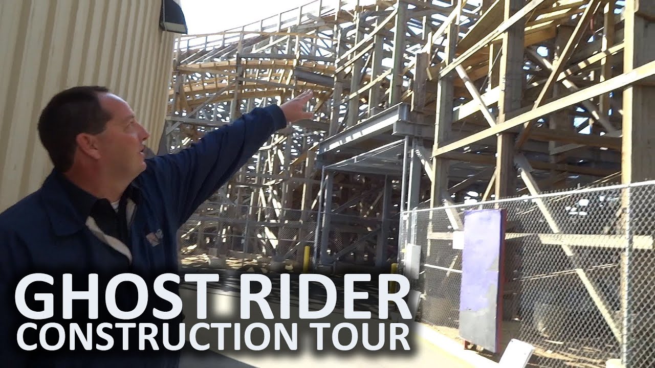 Ghost Rider roller coaster construction tour for Ghost Town's 75th ...