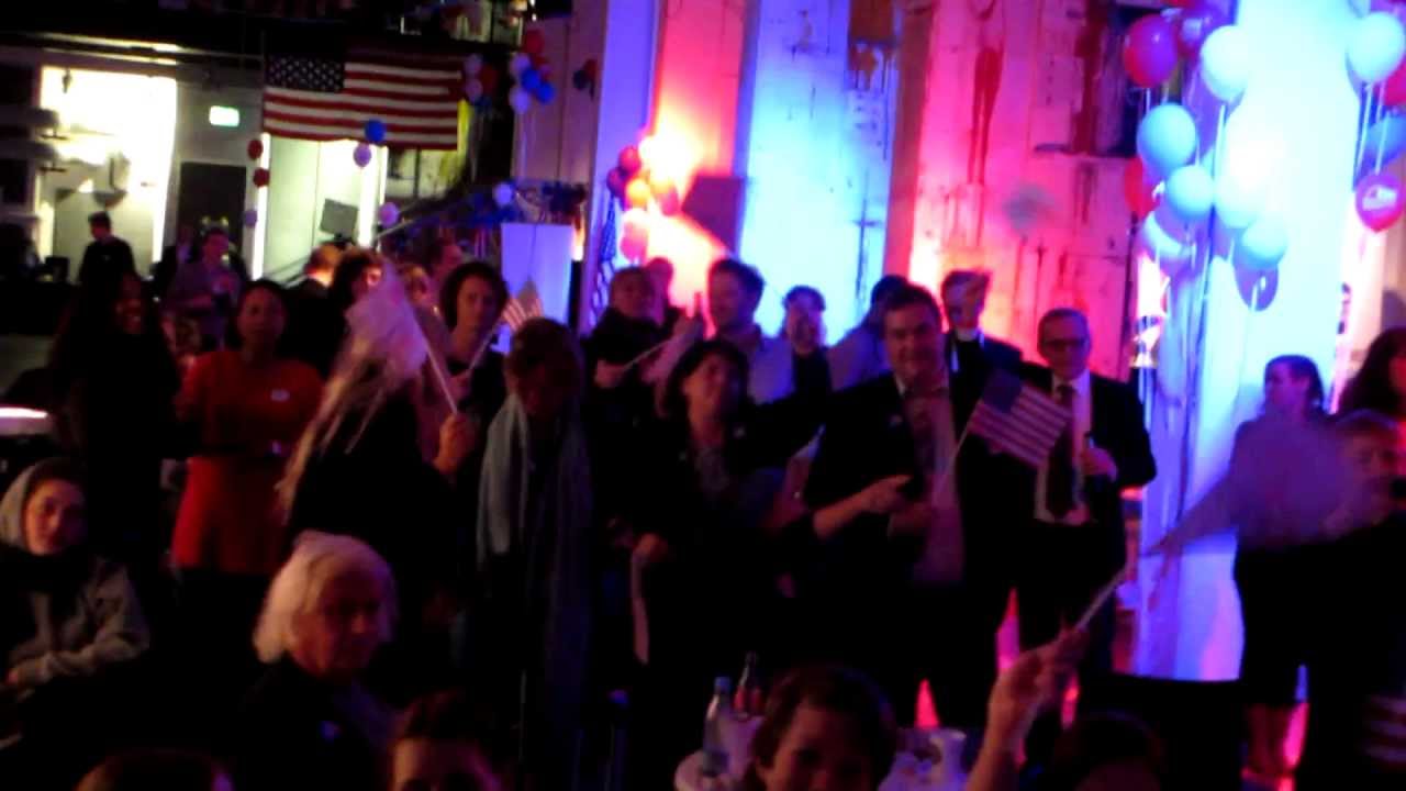 Obama wins! Election Night Party 2012 in Copenhagen - YouTube