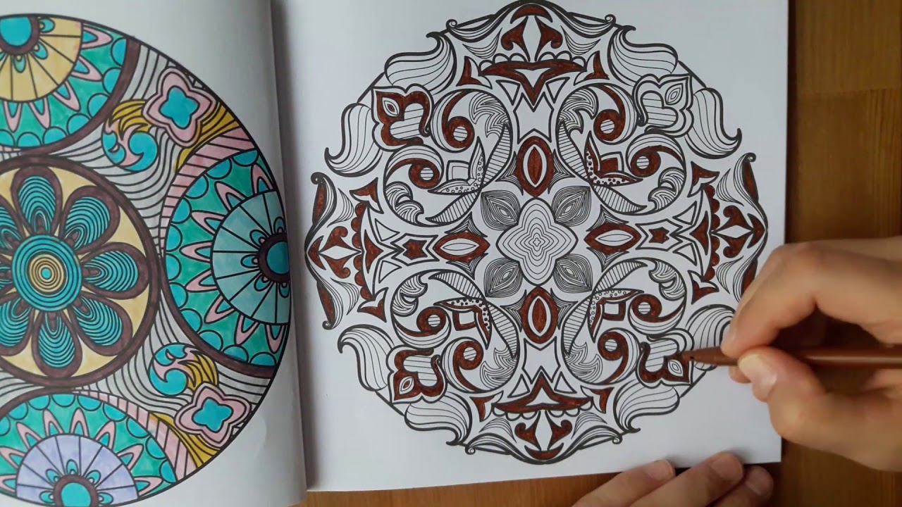 Adult coloring book 105, ASMR, Mandala - YouTube