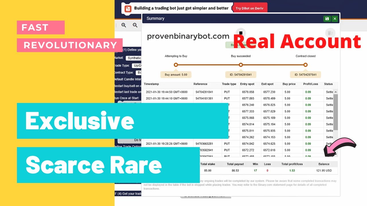 Real Account Deriv Bot Free Download Quad Digit Bot Scarce Rare Binary Deriv Bot Youtube