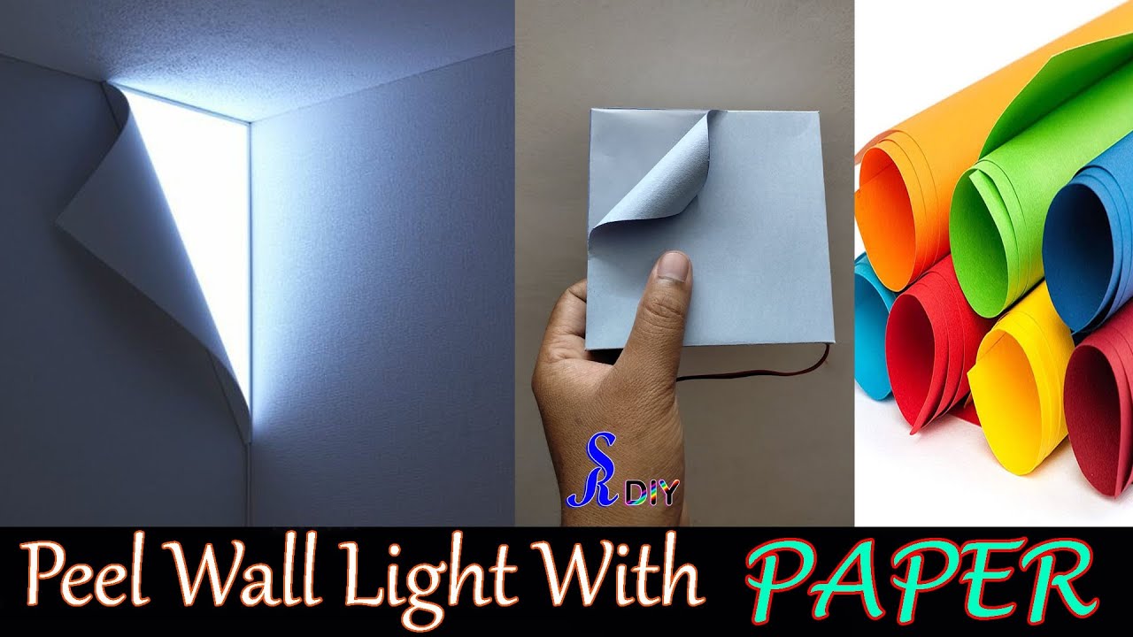 How To Make a Paper Wall Lamp | Paper Light Lamp Making At Home | Peel ...