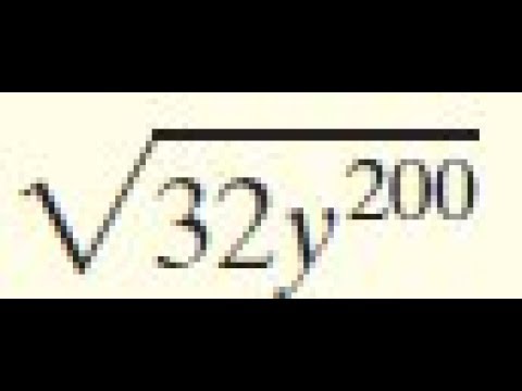 sqrt(32y^200), square root of 32y^200 simplify - YouTube