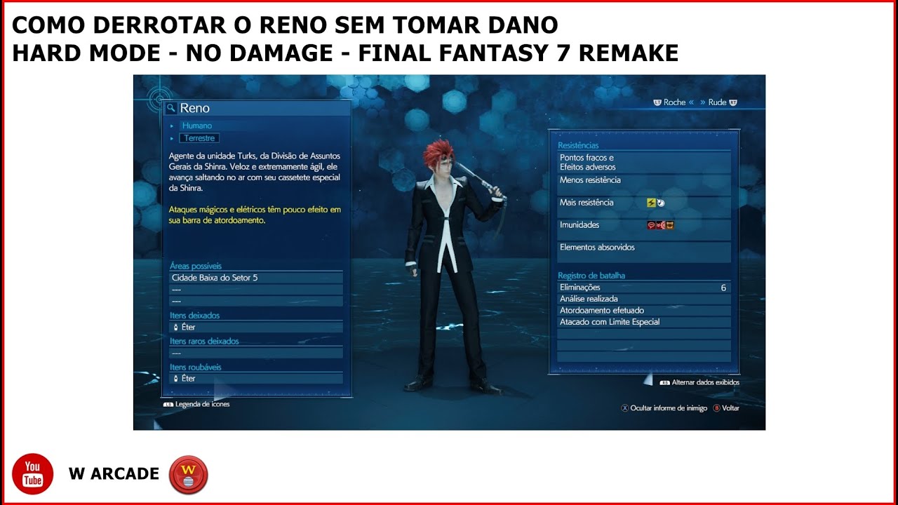 COMO DERROTAR O RENO SEM TOMAR DANO HARD MODE NO DAMAGE FINAL FANTASY 7 ...