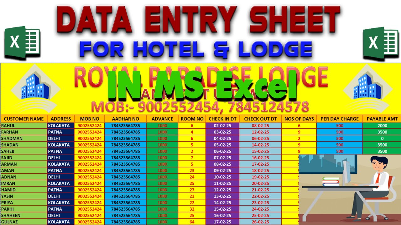 How to Create Lodge & Hotel Data Entry Sheet || Hotel Aur lodge ka ...