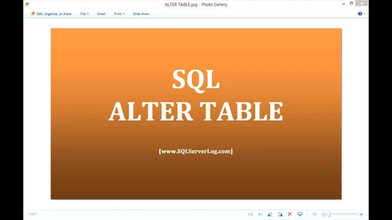 31 - SQL ALTER TABLE Statement - Learn SQL from www.SQLServerLog.com [HD] - YouTube