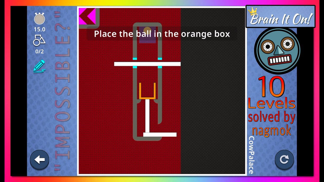Brain It On! Community 10 Levels "IMPOSSIBLE?" solved by nagmok - YouTube