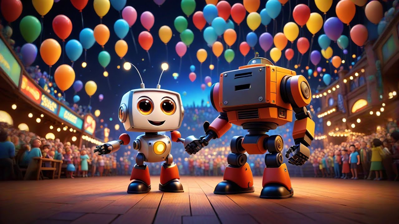 Five Little Robots Learn to Sing | Fun Educational Song for Kids ...