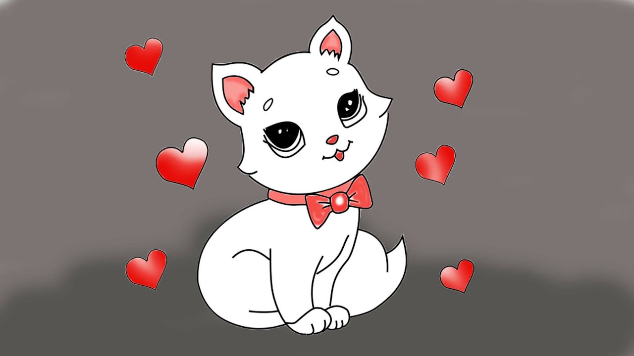 How to draw a beautiful cat - YouTube