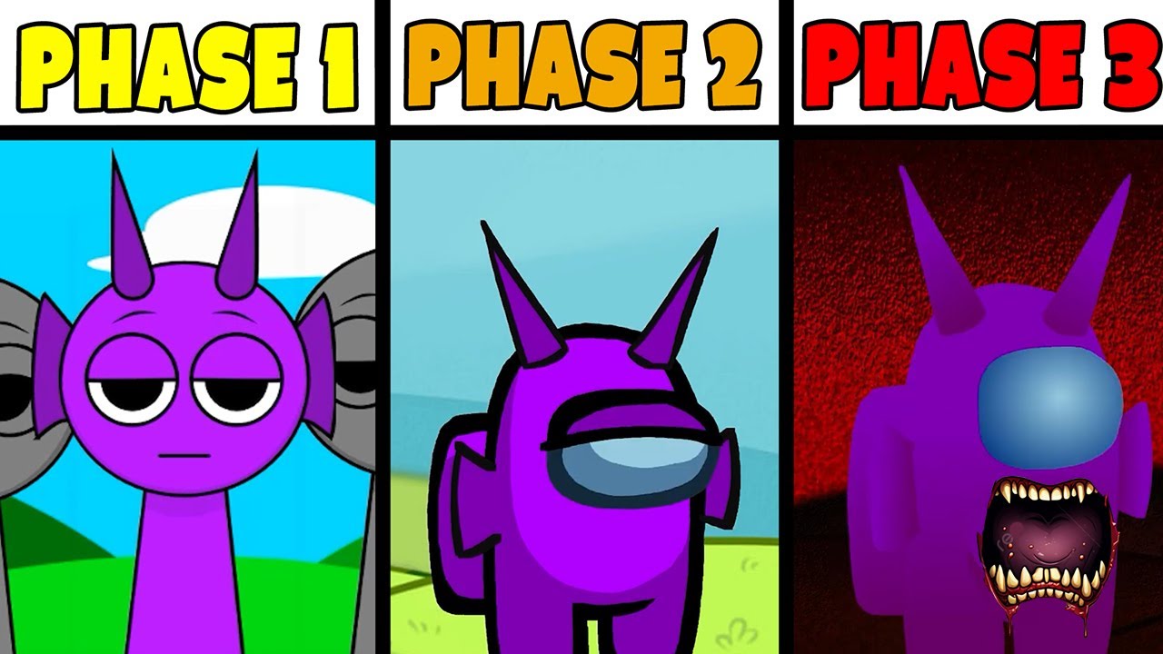 Phase 1 VS Phase 2 VS Phase 3 in Incredibox Sprunki Among Us Mod Normal ...