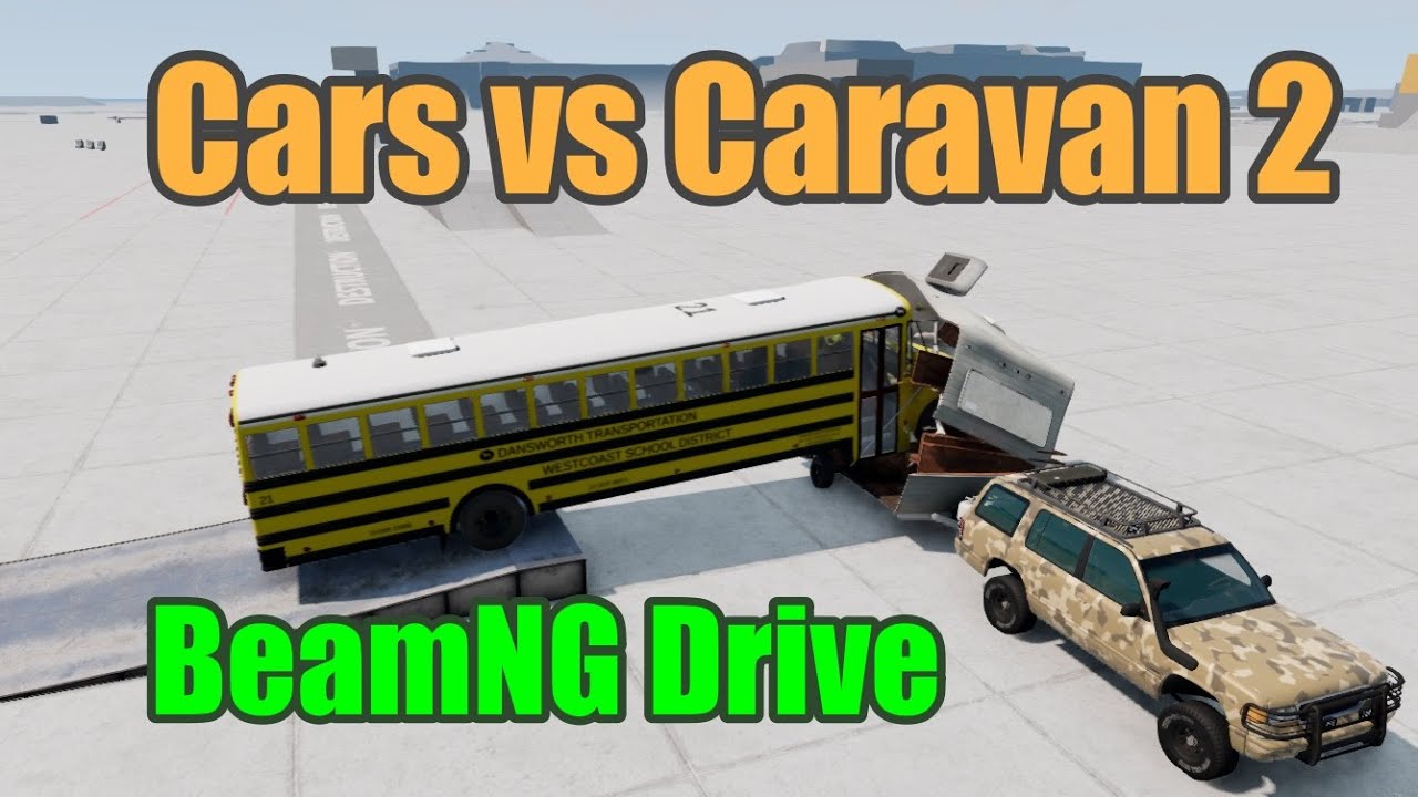 Cars vs Caravan 2 BeamNG Drive - YouTube