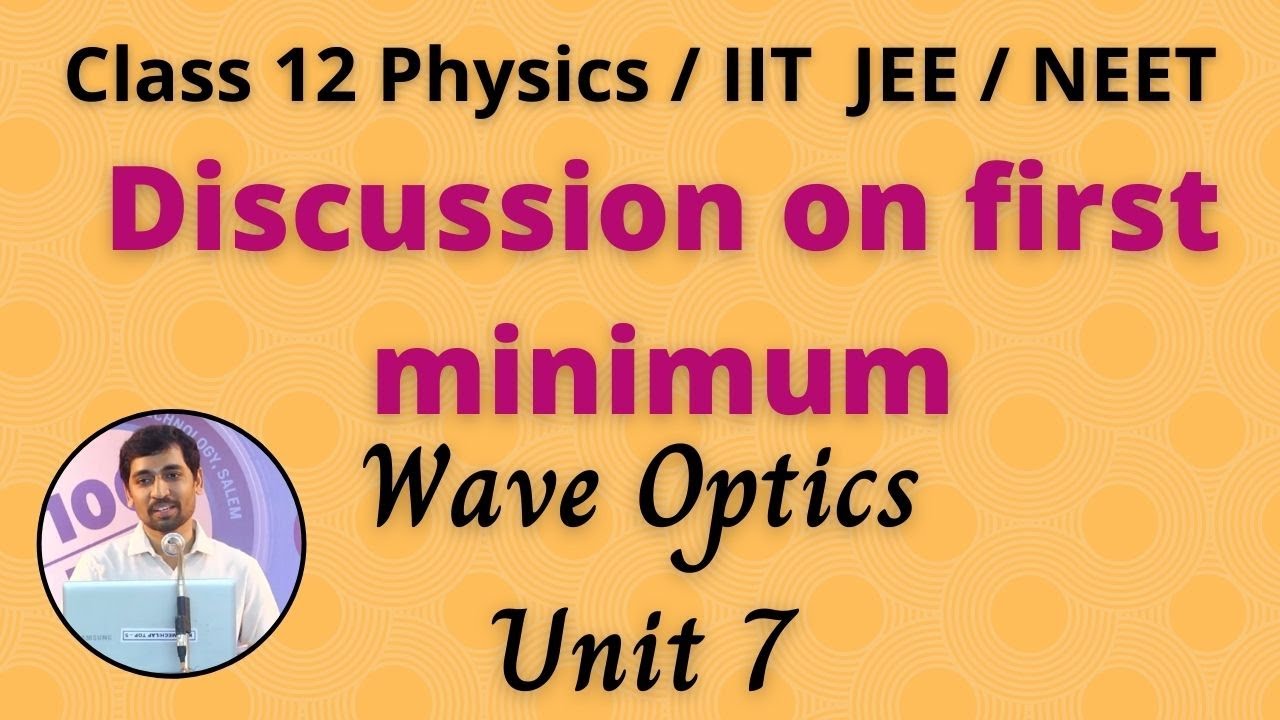 Discussion on first minimum Wave Optics Unit 7 Class 12 Physics JEE ...