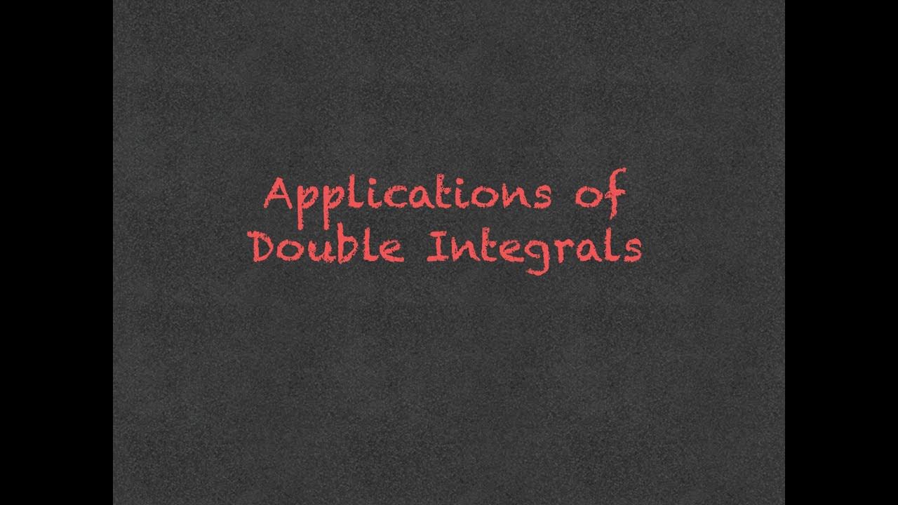 15-4 Applications of Double Integrals - YouTube
