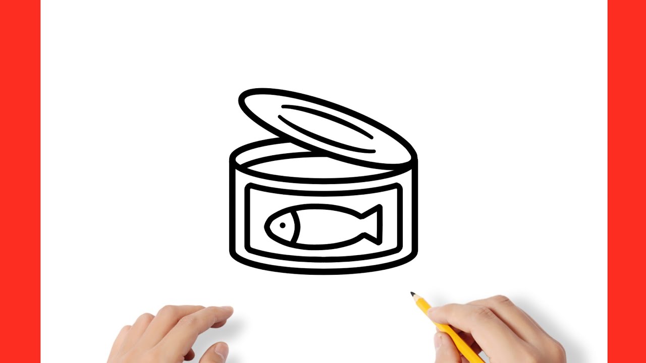 How to draw a CAN of CANNED FOOD step by step / drawing preserves easy ...