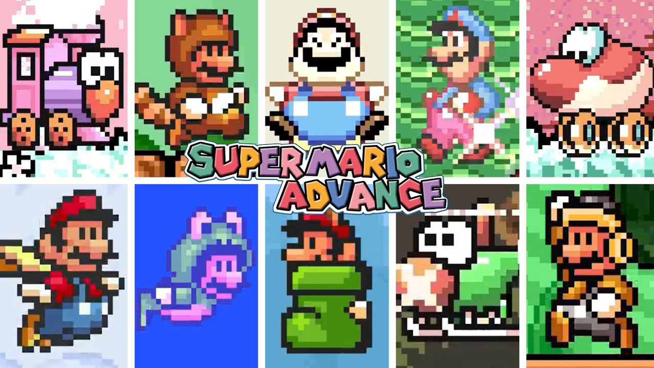 SUPER MARIO ADVANCE SERIES - All Powerups - YouTube