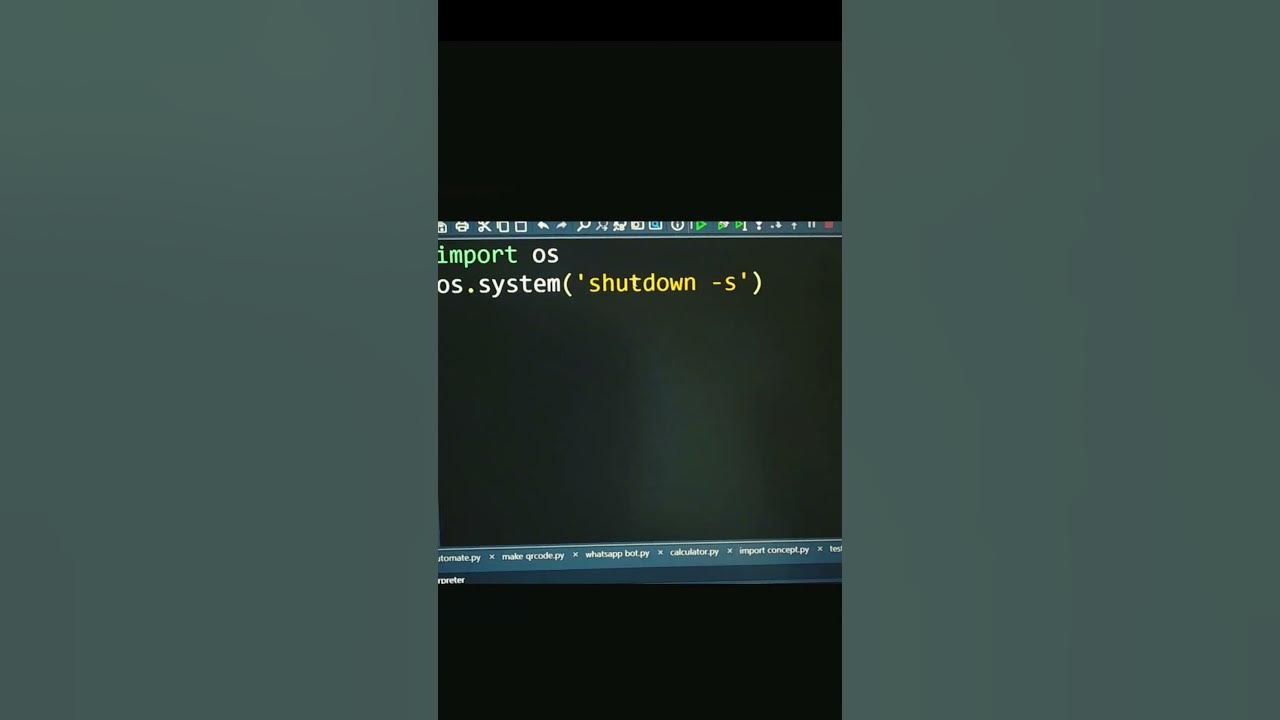 Shutdown Using Python Programming Coding Shorts Youtube